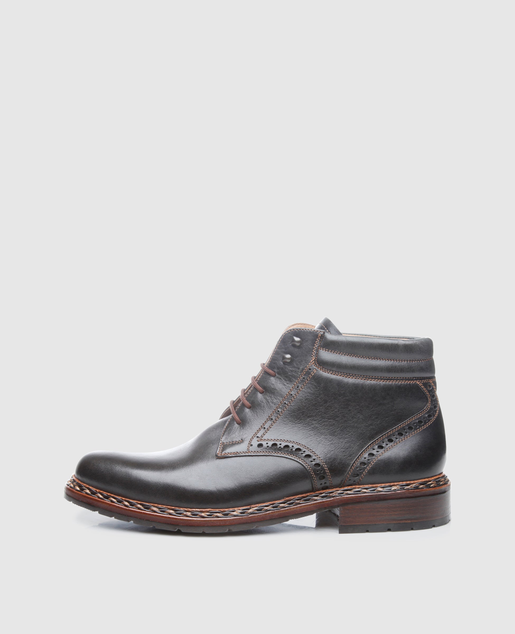 Double-stitched men's boot with Budapest braid frame – Heinrich Dinkelacker